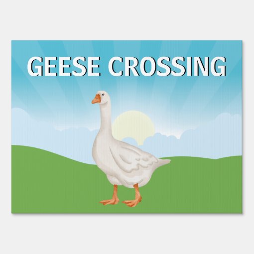 Cute Geese Crossing Farm Yard Sign | Zazzle