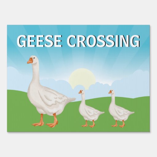 Cute Geese Crossing Farm Yard Sign | Zazzle