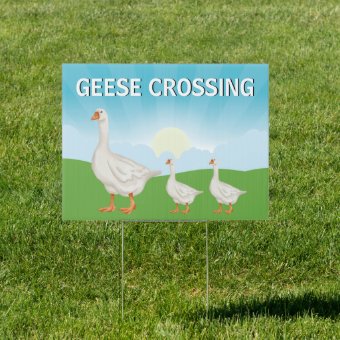 Cute Geese Crossing Farm Yard Sign | Zazzle