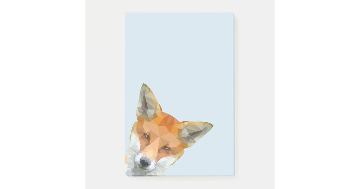 Cute geometric fox post-it notes | Zazzle