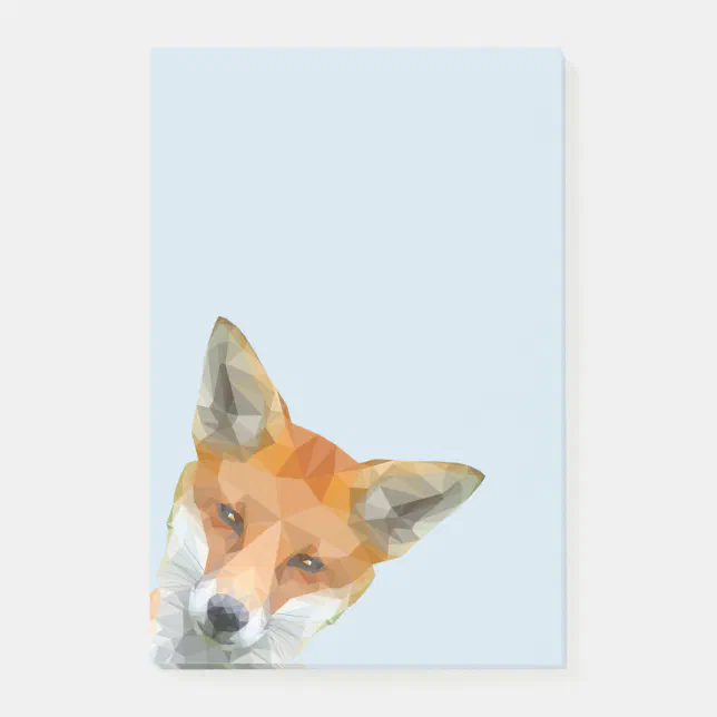 Cute geometric fox post-it notes | Zazzle