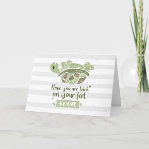 Cute Get Well Soon Hope You're Back On Feet Card | Zazzle