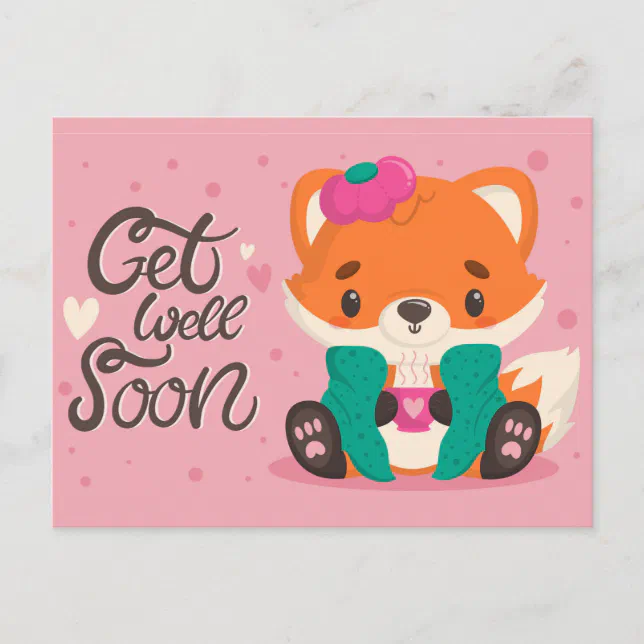Cute Get Well Soon Postcard | Zazzle