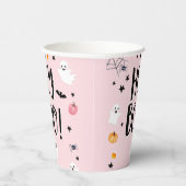 Cute Ghost Halloween Birthday Party Girl Pink Paper Cups | Zazzle
