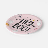 Cute Ghost Halloween Birthday Party Girl Pink Paper Plates | Zazzle