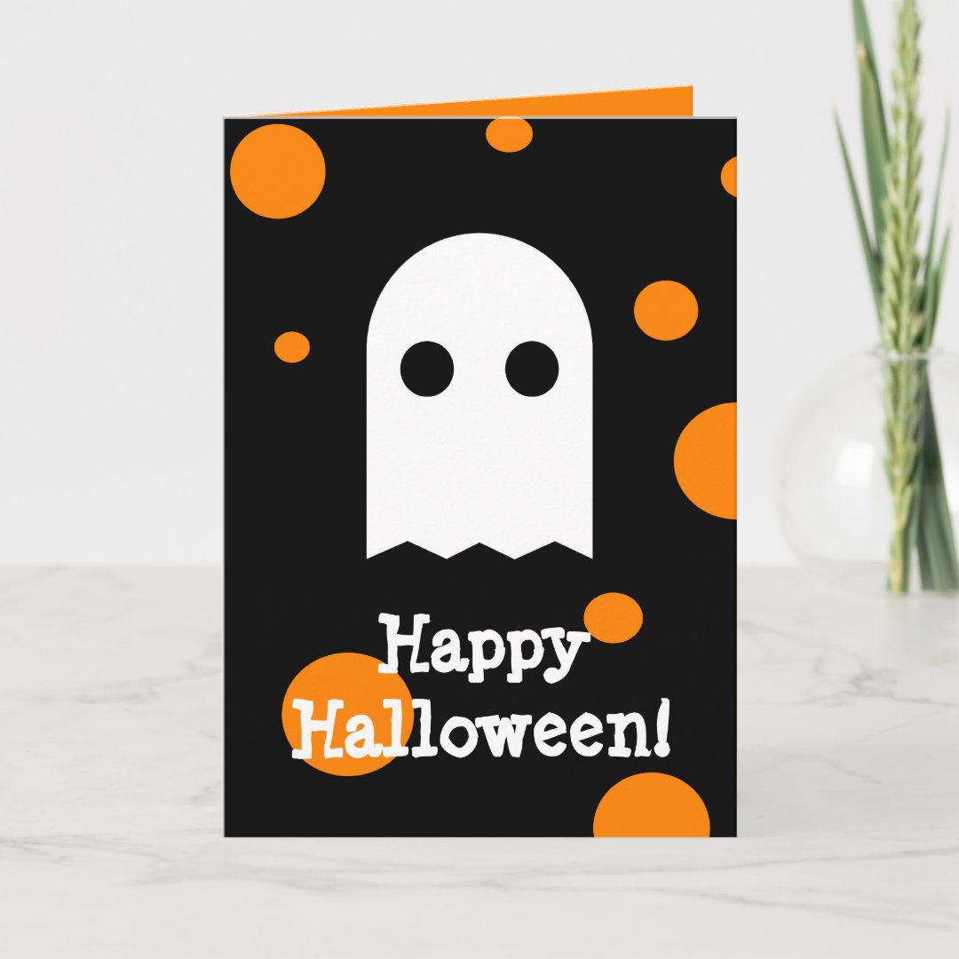 Cute Ghost Halloween Card for Kids | Zazzle