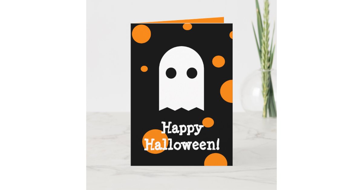 Cute Ghost Halloween Card for Kids | Zazzle