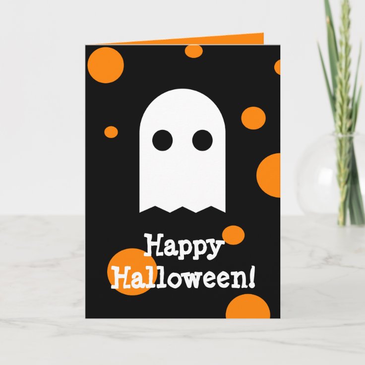 Cute Ghost Halloween Card for Kids | Zazzle
