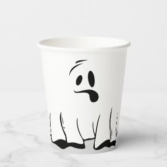 Cute Ghost Halloween Party Paper Cups | Zazzle