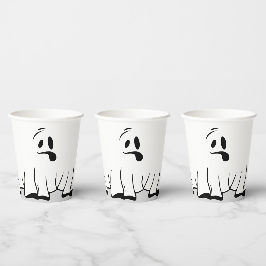 Cute Ghost Halloween Party Paper Cups | Zazzle