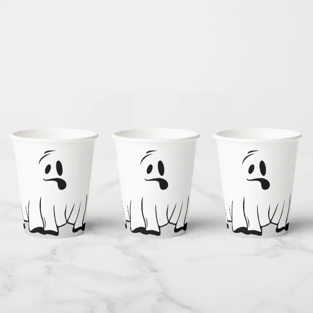 Cute Ghost Halloween Party Paper Cups | Zazzle