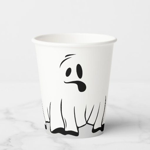 Cute Ghost Halloween Party Paper Cups | Zazzle