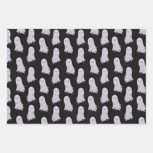 Cute Ghost Pattern Halloween Wrapping Paper Sheets | Zazzle