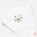 Cute Ghost Pumpkin Halloween Treat Bag Classic Round Sticker | Zazzle