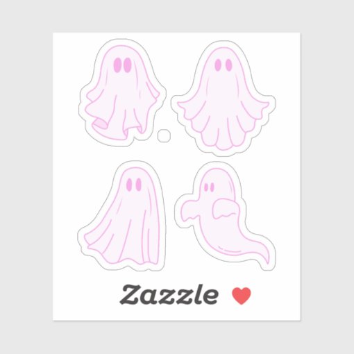 Cute Ghost Sticker Pack, Ghoul, Halloween Stickers | Zazzle