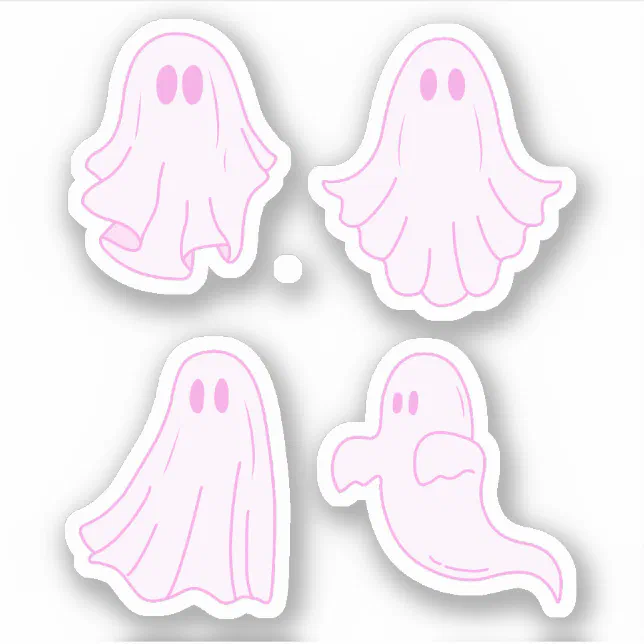 Cute Ghost Sticker Pack, Ghoul, Halloween Stickers | Zazzle