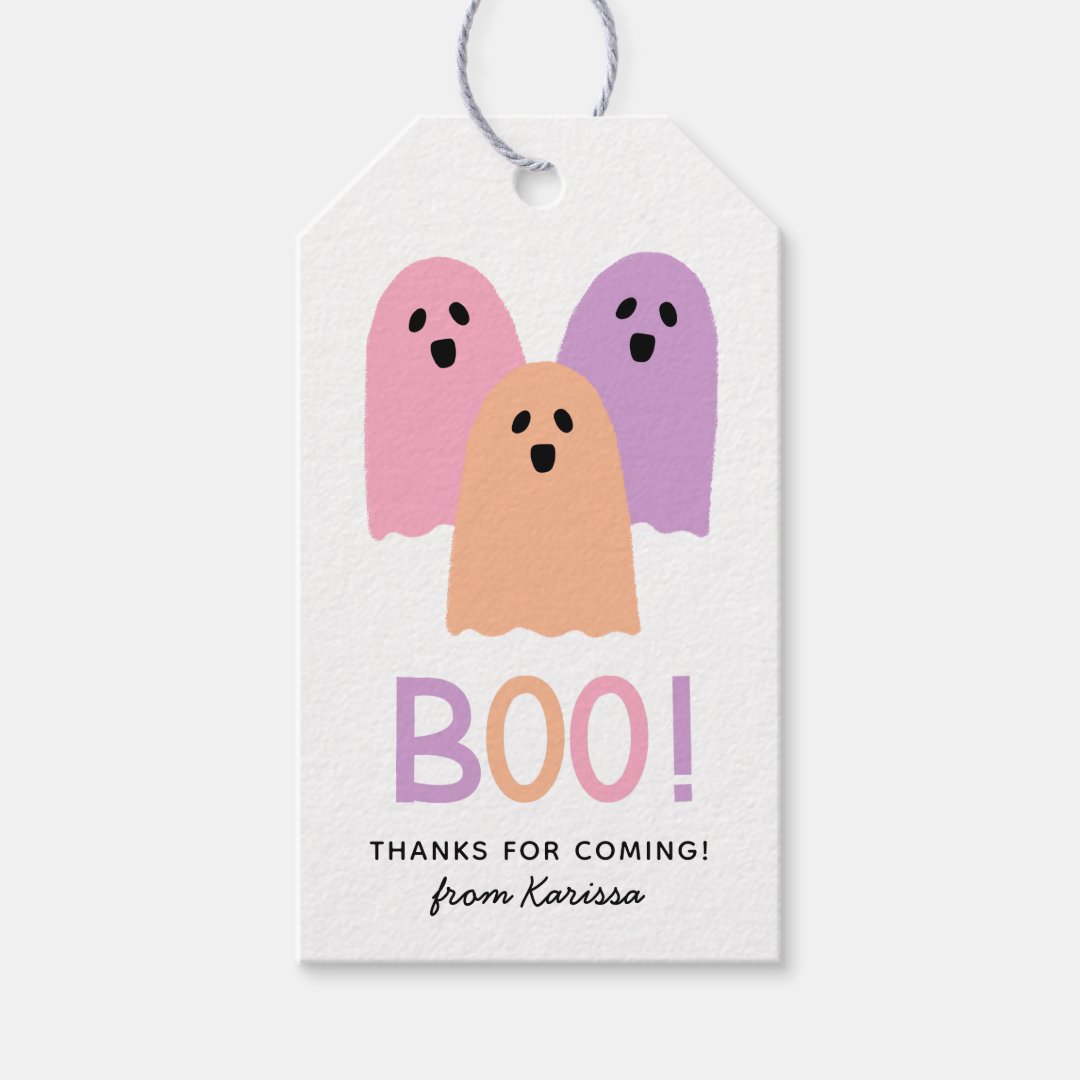 Cute Ghosts Boo Name Halloween Birthday Gift Tags | Zazzle