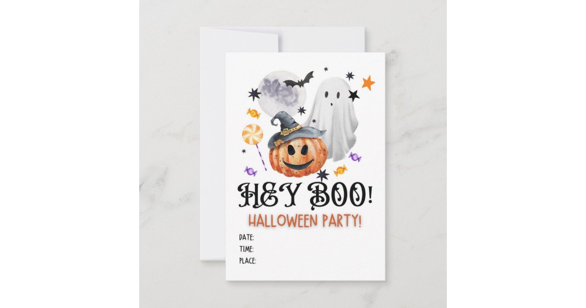 "Cute Ghosts Halloween Bash Invitation" Invitation | Zazzle