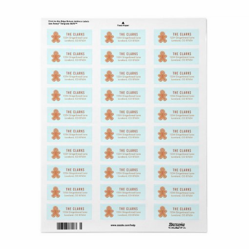 Cute Gingerbread Christmas Card Return Address Label | Zazzle