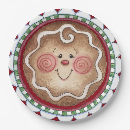 Cute Gingerbread Face Paper Plate | Zazzle.com
