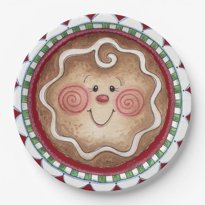 Cute Gingerbread Face Paper Plate | Zazzle.com