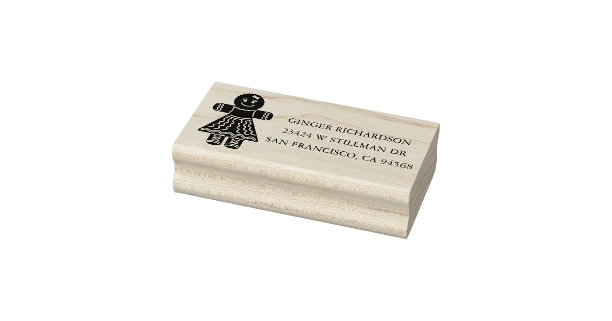 Cute Gingerbread Girl Rubber Stamp | Zazzle