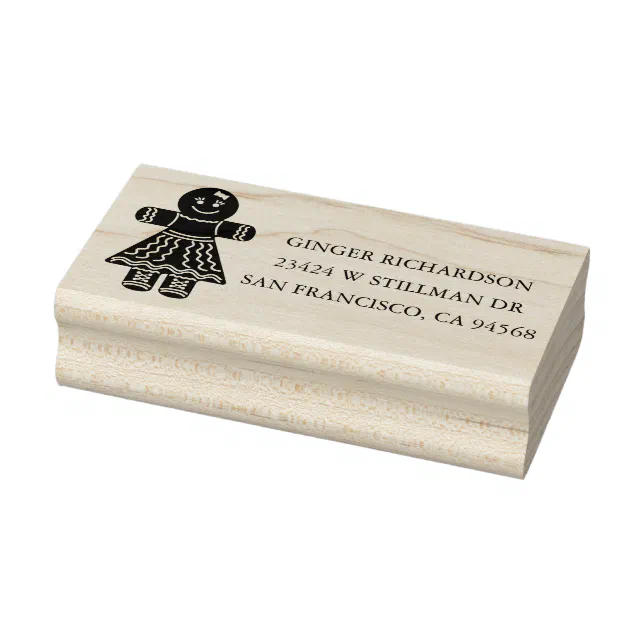 Cute Gingerbread Girl Rubber Stamp | Zazzle