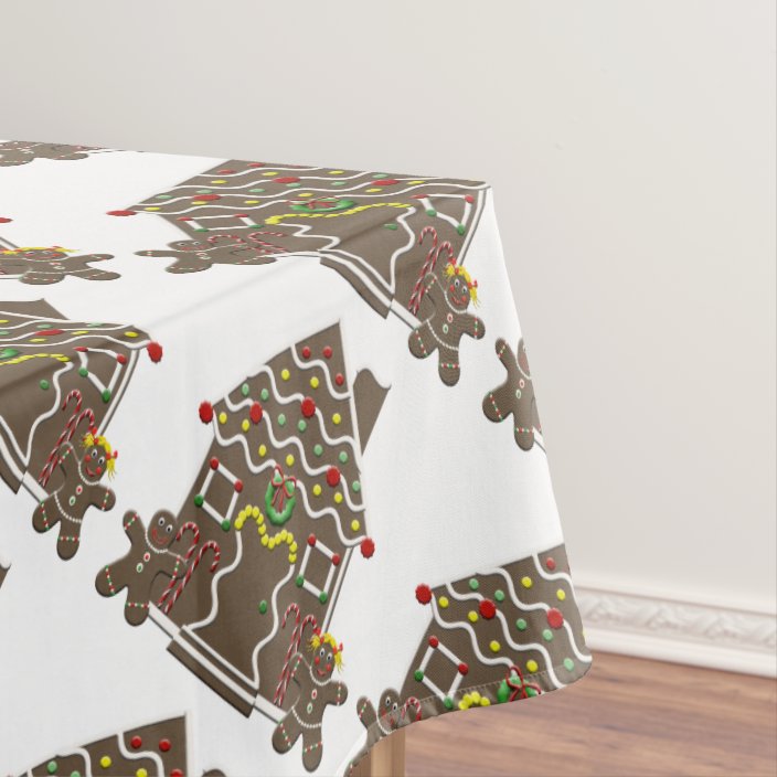 Cute Gingerbread House Cookies Tablecloth | Zazzle.com