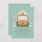 Cute Gingerbread House Holiday Party Invitation | Zazzle