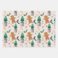 Cute Gingerbread Man Candy Cane Christmas Wrapping Paper Sheets | Zazzle