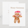 Cute gingerbread man Christmas card | Zazzle