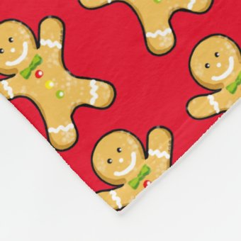 Cute gingerbread man cookie - Christmas Fleece Blanket | Zazzle