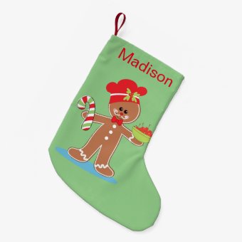 Cute Gingerbread Man Small Christmas Stocking | Zazzle