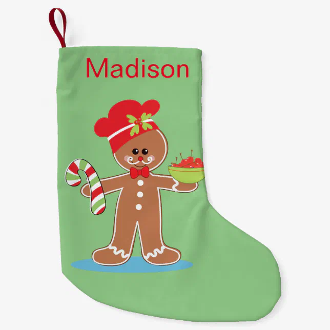 Cute Gingerbread Man Small Christmas Stocking | Zazzle