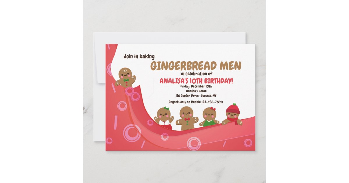 Cute Gingerbread Men Invitation | Zazzle