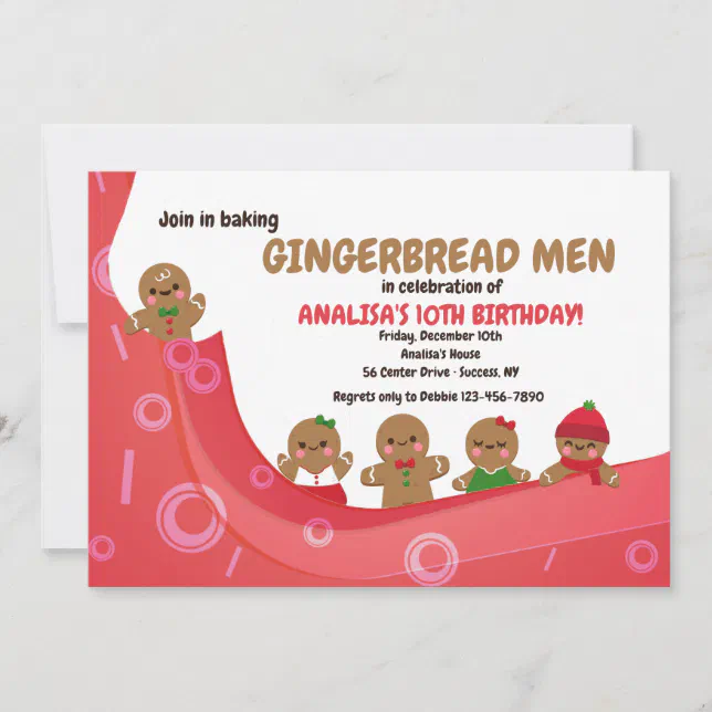 Cute Gingerbread Men Invitation | Zazzle