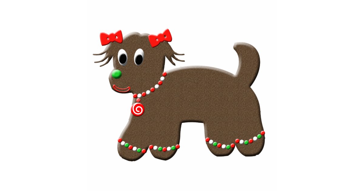 Cute Gingerbread Puppy Dog Christmas Cutout | Zazzle
