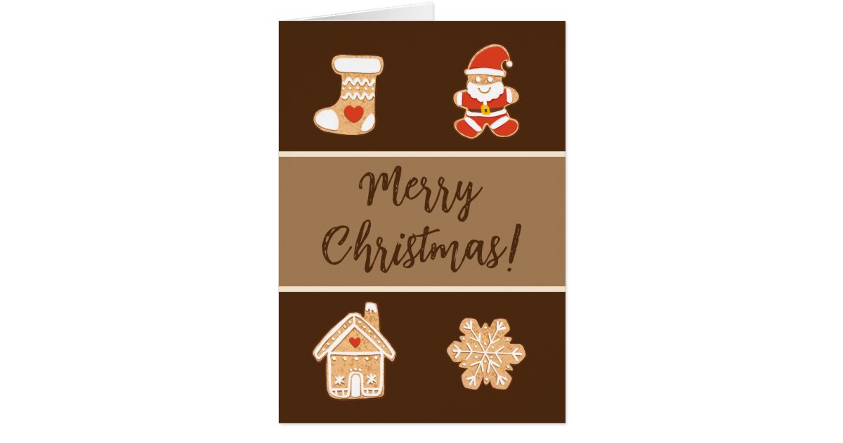 Cute gingerbread vintage Christmas card | Zazzle