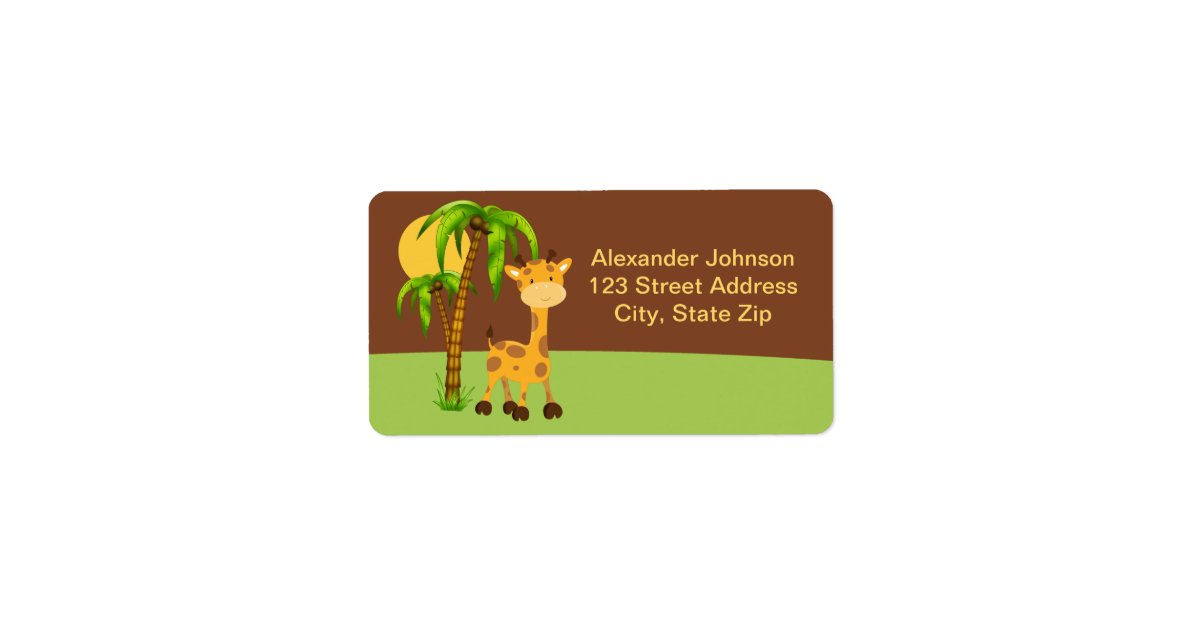 Cute Giraffe Address Label | Zazzle