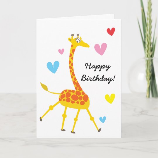 Cute Giraffe Birthday Card | Zazzle.com