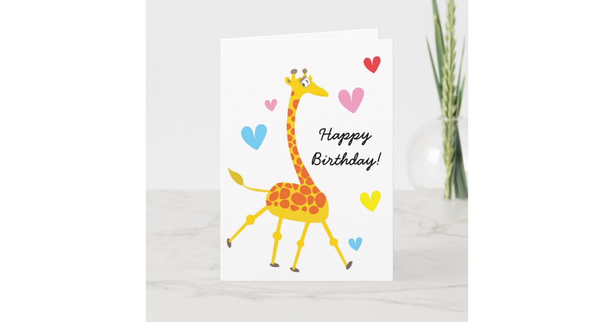 Cute Giraffe Birthday Card | Zazzle.com