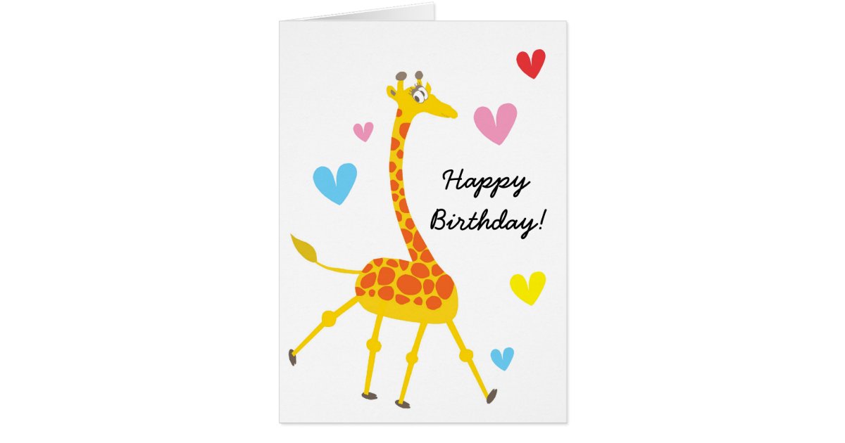 Cute Giraffe Birthday Card | Zazzle.com