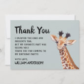 Cute Giraffe Birthday Thank You Card | Zazzle