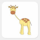 A cartoon giraffe round sticker | Zazzle.com