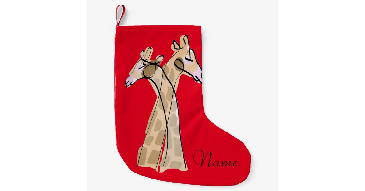 Cute Giraffe Couple Thunder_Cove Small Christmas Stocking | Zazzle