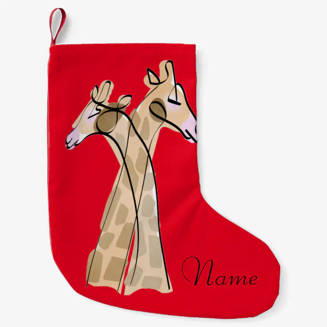 Cute Giraffe Couple Thunder_Cove Small Christmas Stocking | Zazzle