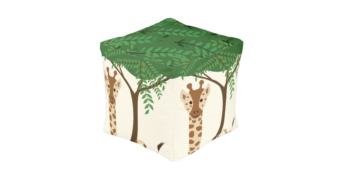 Cute Giraffe Kids Animal Pouf | Zazzle