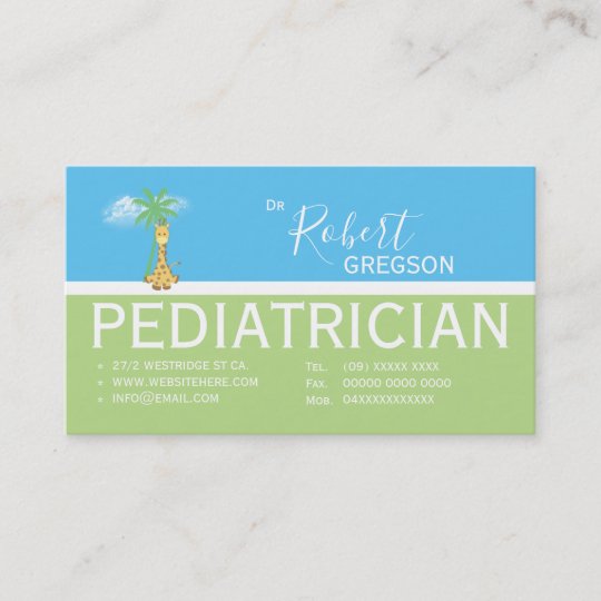 Cute Giraffe Pediatrician Appointment Card | Zazzle.com