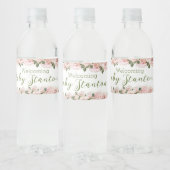 Cute Giraffe Rose Baby Shower Water bottle label | Zazzle