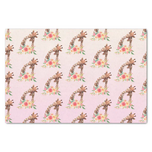 Cute Giraffe Watercolor Mom & Baby Tissue Paper | Zazzle